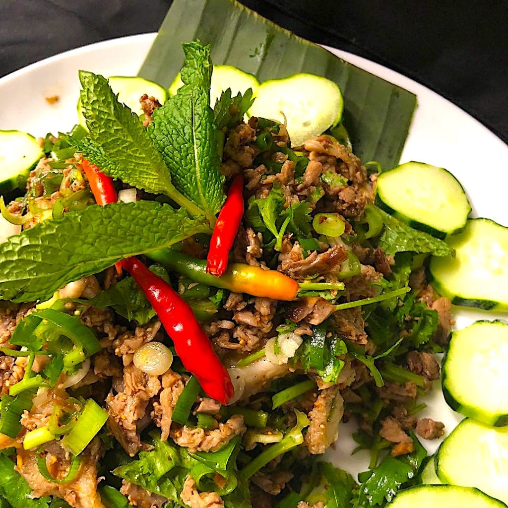 The Hirshon Laotian Spicy Duck And Herb Larb - ເປັດ ລາບ - The Food Dictator